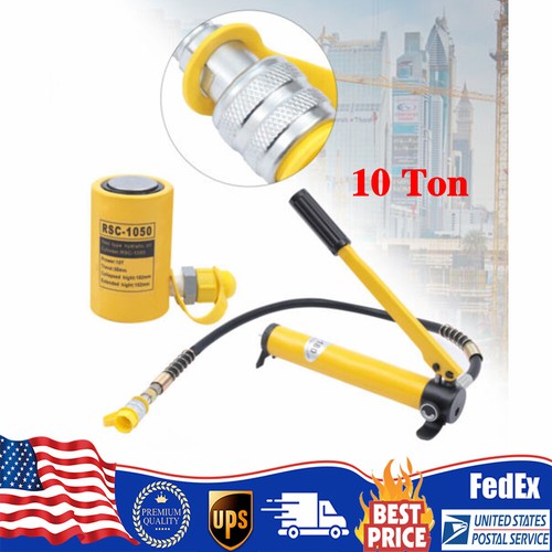 10 Ton Hydraulic Porta Power Jack Air Pump Lift Ram Body Frame Repair ...