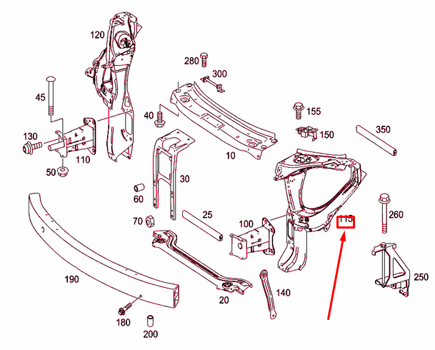 Front End Mask Headlight Frame Left MERCEDES W164 Ml 1646200391 for ...