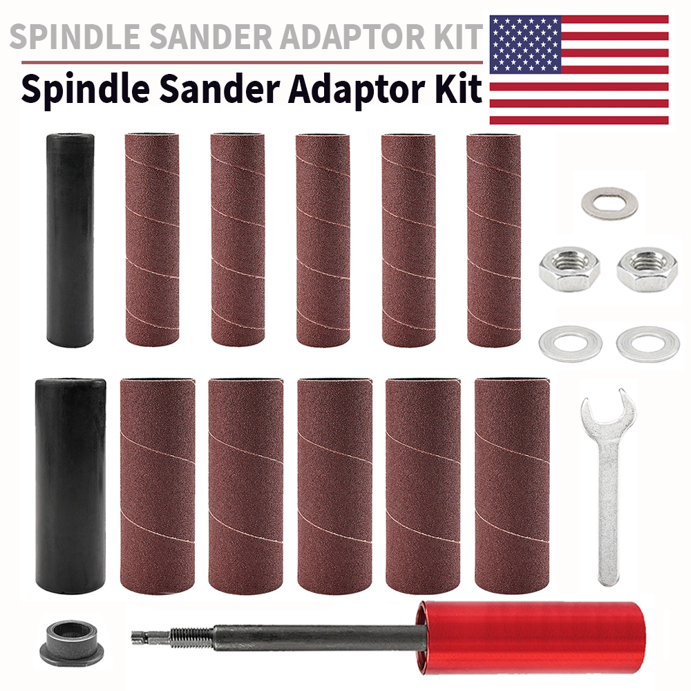 1''& 1-1/2'' Spindle Sander Hand-Held Rubber Sanding Drum Set For ...