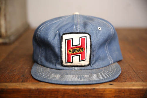 Vintage K products Hubner Corn Seed Farm trucker Hat denim cap workwear ...