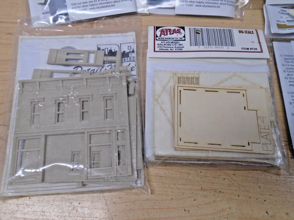 SIX HO Train Model Building Kits Dry Goods+5 Sty City Bldg+2 Diners ...