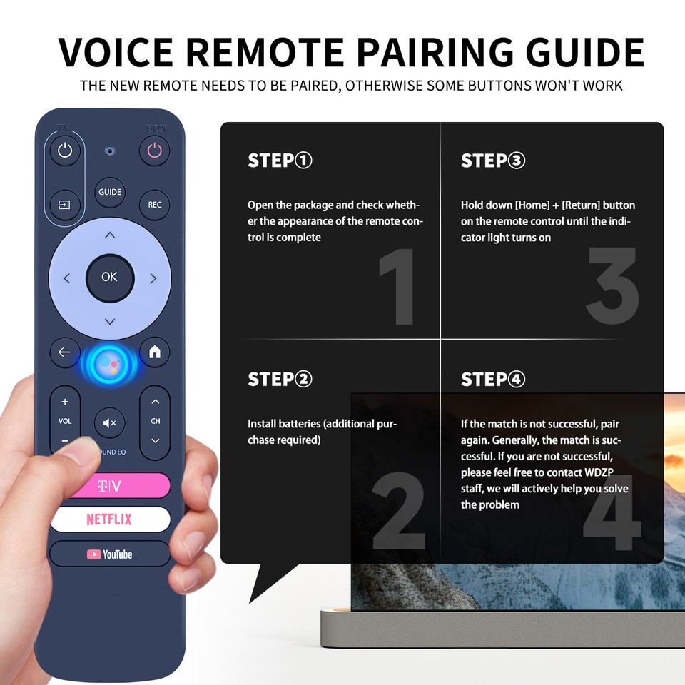 Remote Control For TVision HUB Streaming Device Google TV With Voice | eBay