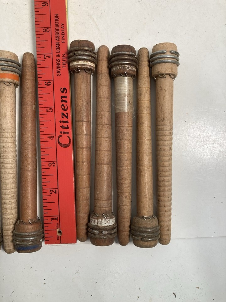 Wood Bobbins Wood Quills Vintage Factory Reclaimed Industrial 7 3/8 ...