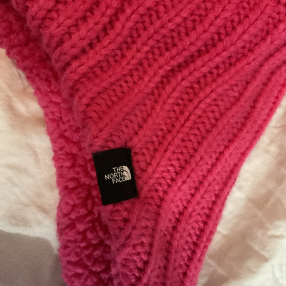 The North Face Kids Pink Knit Winter Hat With Pom Poms | eBay