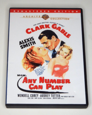 Any Number Can Play (DVD, 1949 Film) Clark Gable, Warner Bros Archive ...