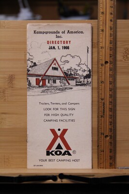KOA Kampgrounds of America Directory Brochure 1966 Vintage used wear ...