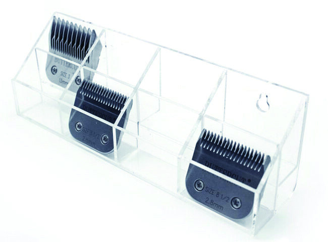 Acrylic 8 CLIPPER BLADE SHELF Organizer Case for Oster,Andis,Wahl ...