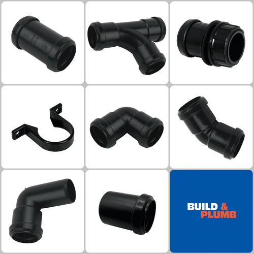 FLOPLAST 32mm PUSH FIT WASTE PIPE FITTINGS BLACK | 1M PIPE LENGTH | eBay