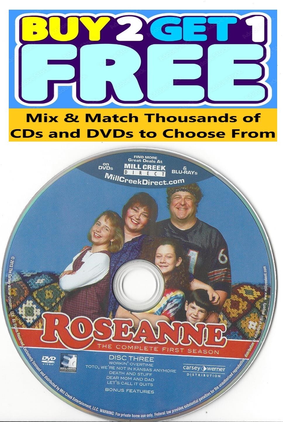 Roseanne (DVD) The Complete First Season 1 Disc 3 Replacement Disc U.S ...