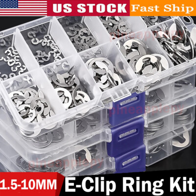 600PCS E-Clip Retaining Rings Assortment Set for Car Engines, Locking ...