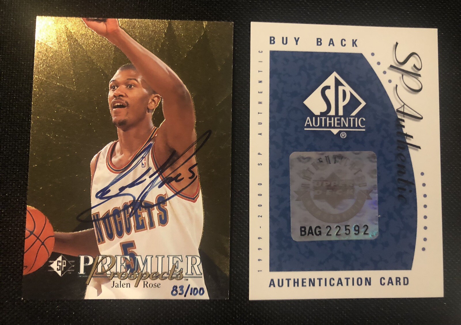 1999-00 SP Authentic JALEN ROSE RC AUTO /100 Rookie BUYBACK Autograph ...