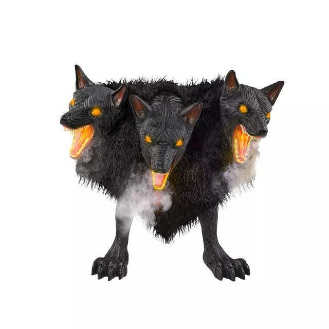 Cerberus Three Headed Dog Animatronic Rare Halloween Decoration - 2 ft ...