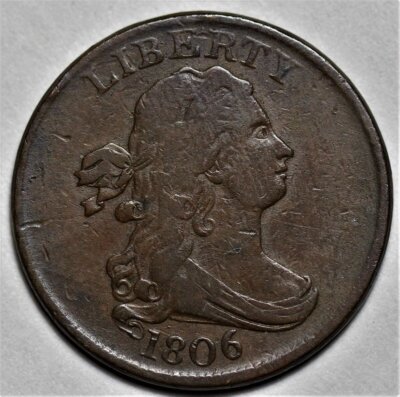 1806 Draped Bust Half Cent - Altered/Graffiti - US 1/2c Copper Coin | eBay