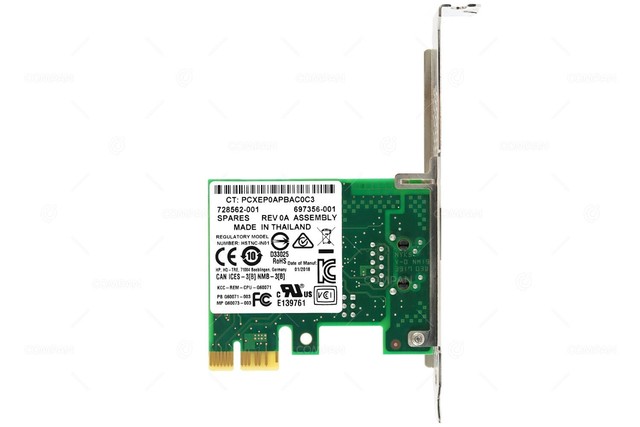 HP Intel Single Port Ethernet Network Interface Card 728562-001 for ...