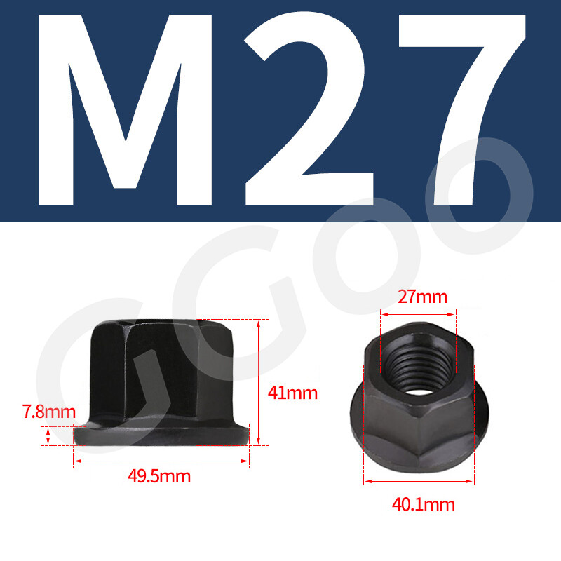 M8 M10 M12 M14 M16 M18 M20 M22 M24 M27 M30 Flanged Hex Nuts Black DIN ...