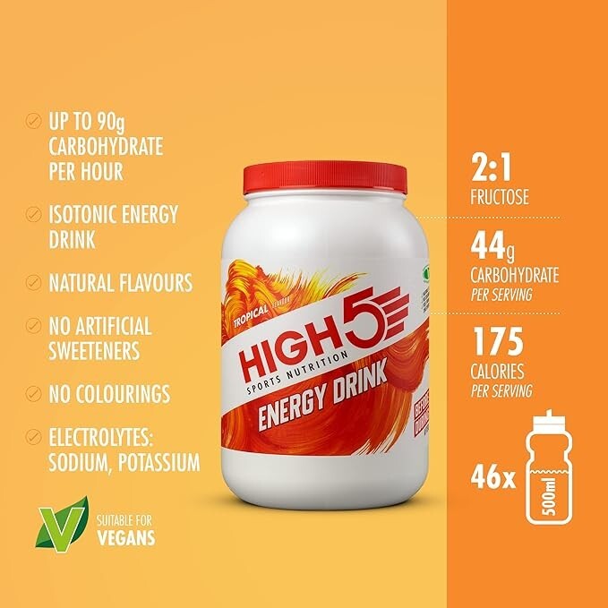 HIGH 5 Energy Drink - 2.2kg - Tropical Flavour Carbohydrate ...