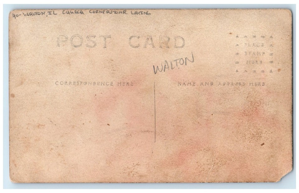 c1910's Church Cornerstone Laying Walton Illinois IL RPPC Photo Antique ...