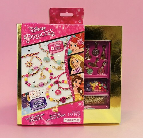 Disney Princess DIY Bead & Charm Bracelet Jewelry Making Kit Crystal ...