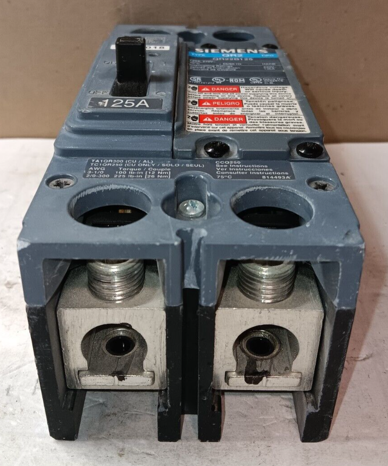SIEMENS QR22B125 CIRCUIT BREAKER 125 AMP 2 POLE 240 VAC | eBay