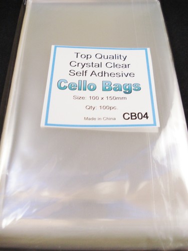 100 Clear Cello Adhesive 100x150mm Treats Bags Craft Reseal Plastic ...