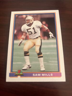 1991 Bowman Sam Mills #339 New Orleans Saints Montclair State | eBay