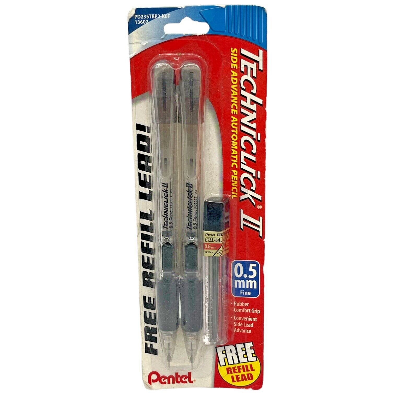 Pentel Techniclick ll Black Mech Pencils 2-Pack 0.5mm Fine PD235TBP2 ...