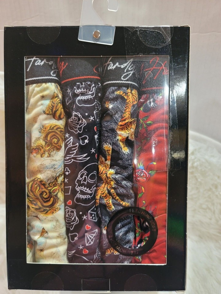ED HARDY MEN'S 4 PACK PERFORMANCE BOXER BRIEFS MULTI COLORS & SIZES NWT ...