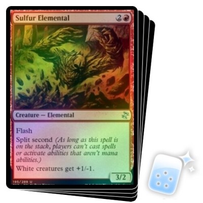 Foil Sulfur Elemental X4 M/NM Magic: The Gathering MTG Time Spiral ...