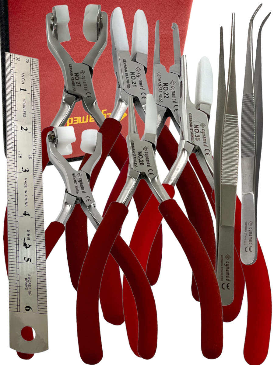 Premium set of 9 Eyeglass Optical ! Optician Tools Pliers Bent Nose ...