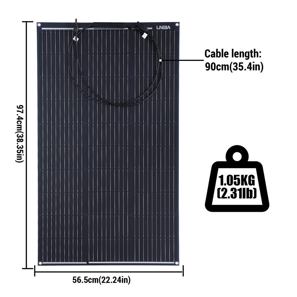 100W Flexible Solar Panel Kit 5000W Inverter RV Boat Camper Backup ...