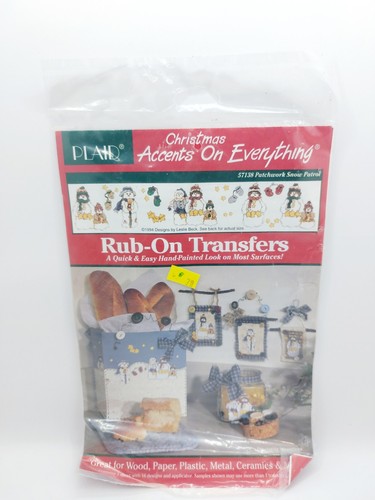 Plaid Rub-On Transfers 57138 Christmas Patchwork Snow Patrol ...