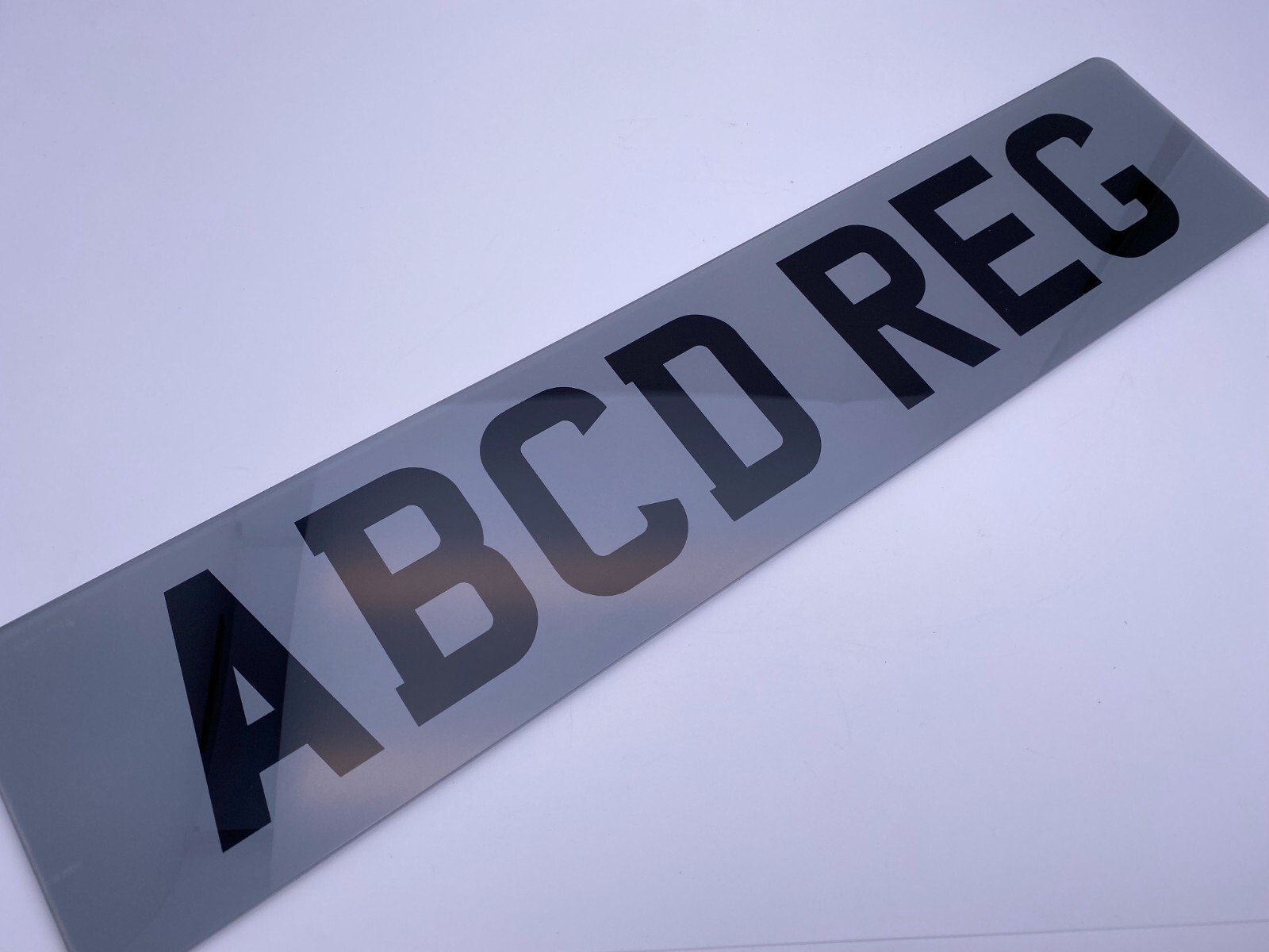 Pair of Tinted Number Plates Show Use Off Road Custom Reg 5 6 7 Digits ...