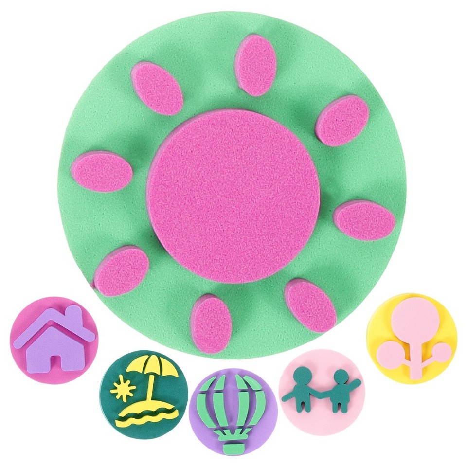 6 Pcs Paint Sponges for Kids Printing Shapes Painting Drawing Stamper ...