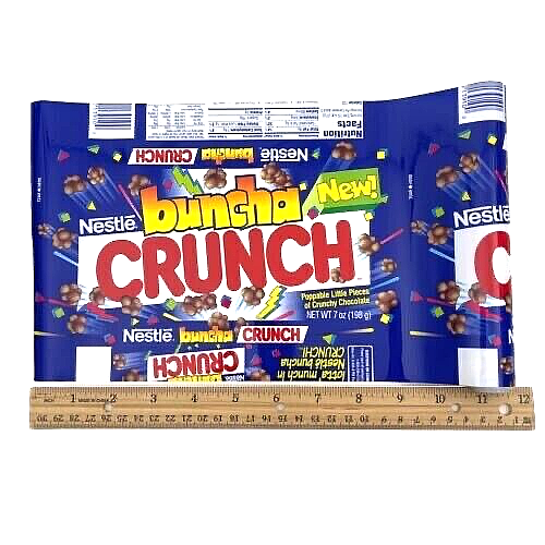Nestle Buncha Crunch Plastic Candy Wrapper Factory Partial Roll Uncut ...
