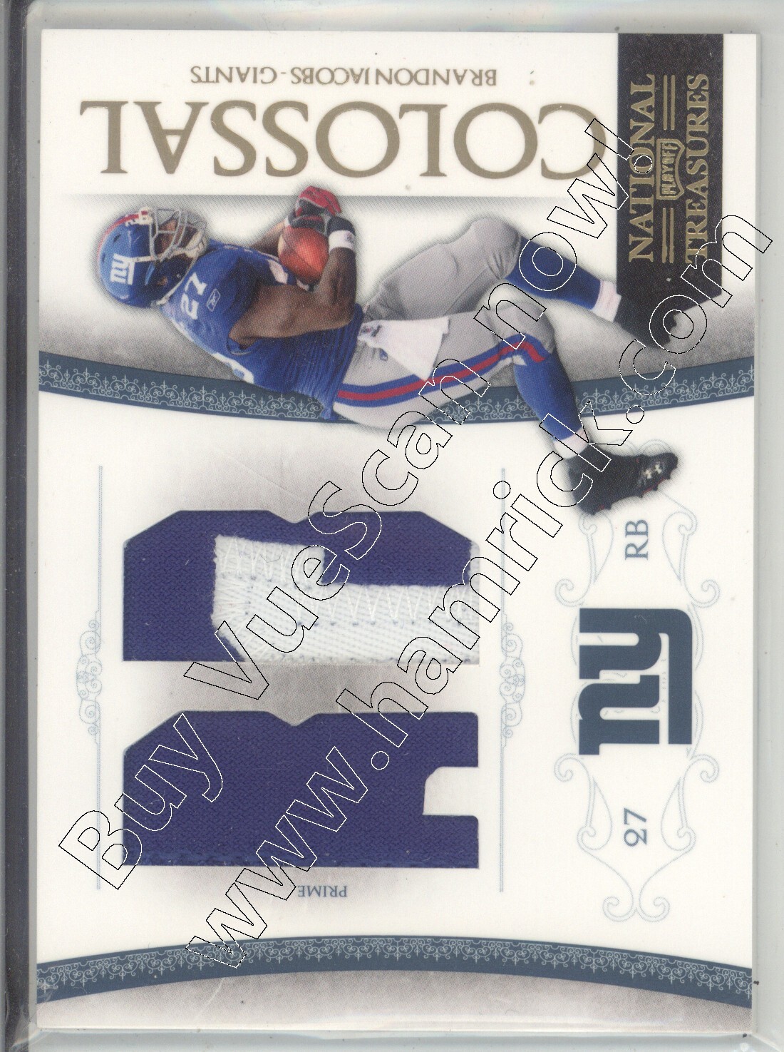 brandon jacobs game used gu dual jersey patch new york giants 3C 20/20 ...