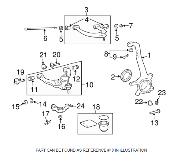 GENUINE TOYOTA 03-09 4RUNNER FJ GX470 LOWER LEFT FRONT CONTROL ARM ...