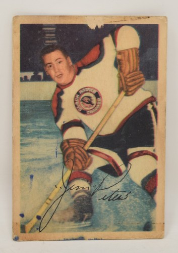 Jim Peters Hockey Card Parkhurst 1953 1954 Chicago Black Hawks 69 | eBay