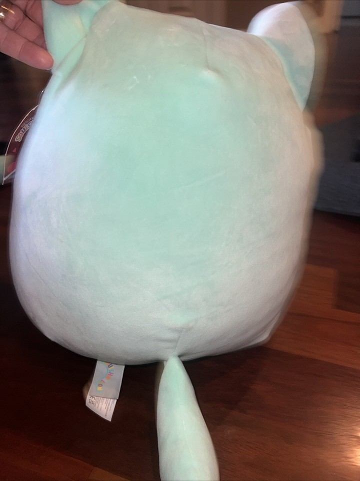 Squishmallow 12" Corinna Tabby Cat Blue Fuzzy Heart Belly Valentine ...