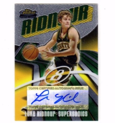 2004 Topps Finest Luke Ridnour Rookie Autograph Basketball Card 428 / ...