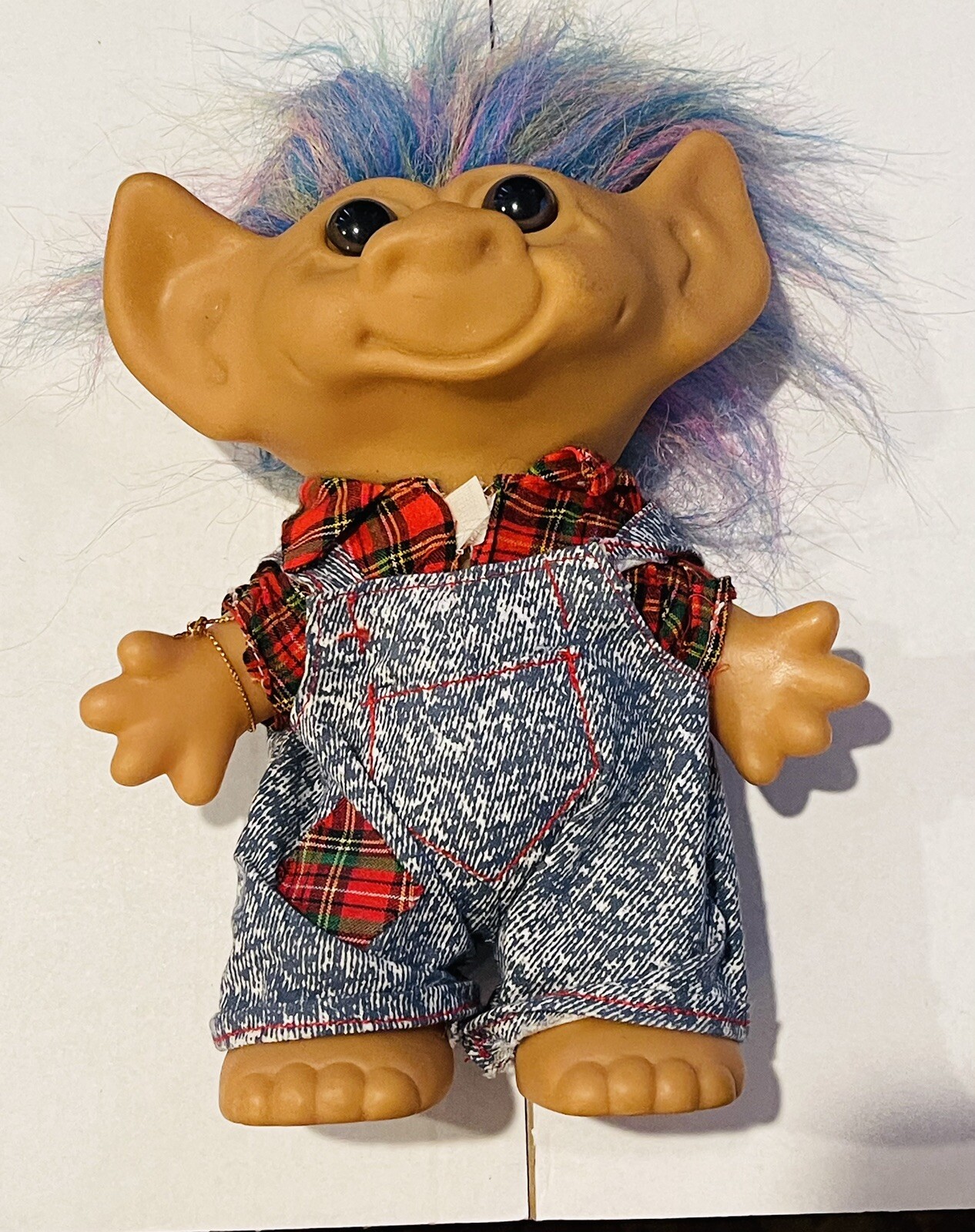 1980s Uneeda WISHNIK FARMER TROLL Doll Vintage Bibs & Rainbow hair 8 ...