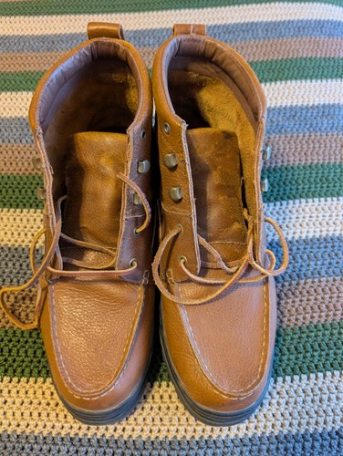 Justin Casual Lace Up Leather Chukka Boots Size 11.5M Copper Brown 995 ...