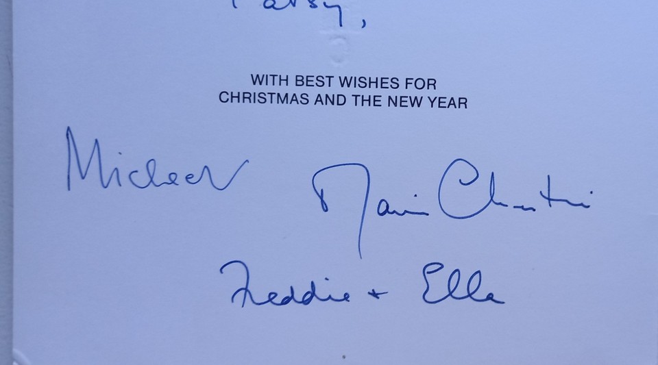 Prince & Princess Michael Kent Signed Autograph Christmas Card Queen ...