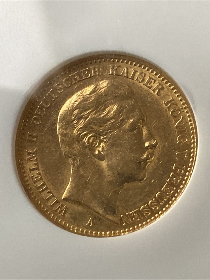 Prussia/Germany- 1901-A Wilhelm II 20 Gold Mark- NGC AU 58 | eBay