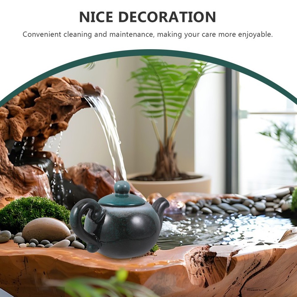 Desk Water Feature Circulating Fountain Decor Ceramic Dispenser Jar ...