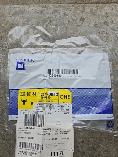 OEM GM Engine Oil Cooler Gasket RH 12640850 Silverado Sierra Express ...