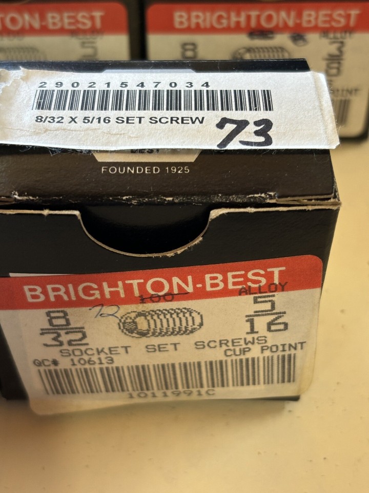 Huge Lot of 394 Brighton's Best 8-32 Set Screws New - Lengths in ...