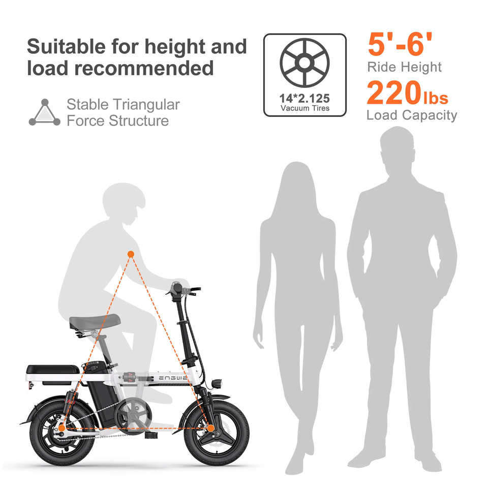 T14 350W Folding Electric Mountain Bike 14in Commuter Bicycle ,UL 2849 ...