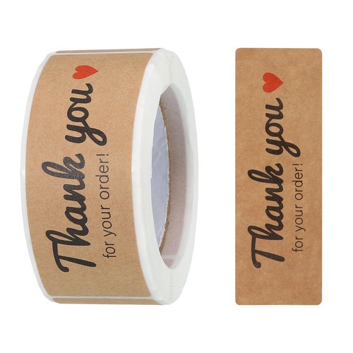 1 Roll Thank You for Your Order Stickers 1x3 Inch Rectangle Gift Seal ...