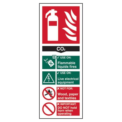 AS11552 - ASEC Fire Extinguisher Signs 82mm x 202mm - CO2 | eBay.de