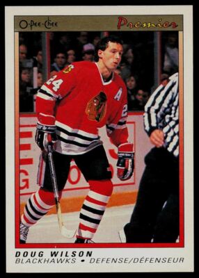 1990-91 O-Pee-Chee Premier Doug Wilson Chicago Blackhawks #129 | eBay
